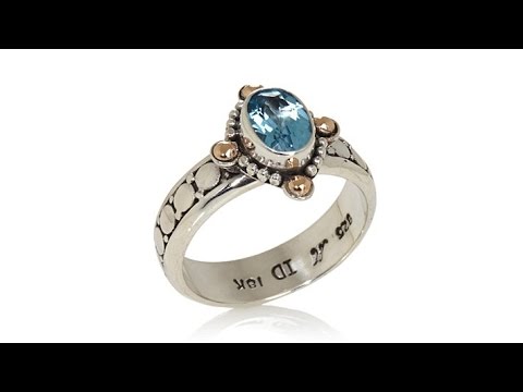 Bali Designs Stackable Gemstone Ring w/18K Accents