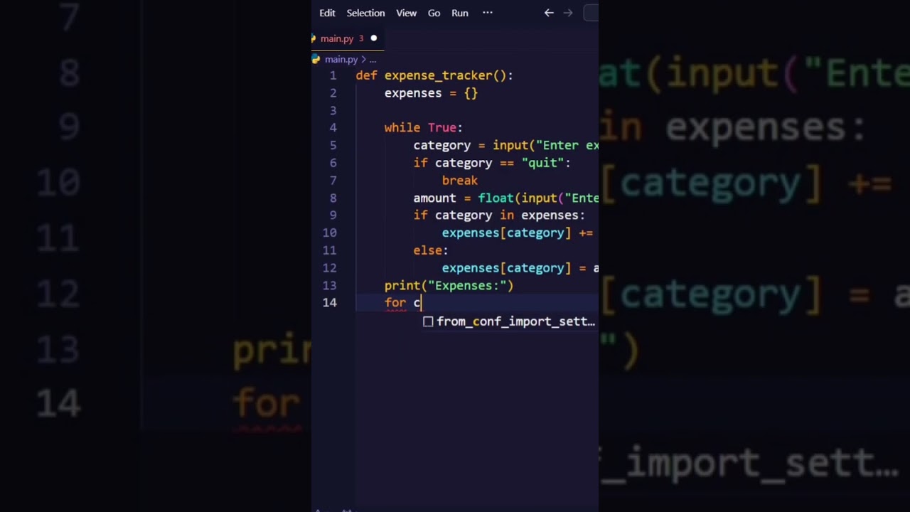 Expense tracker app in 30sec using Python | python projects for beginners | #python #programming