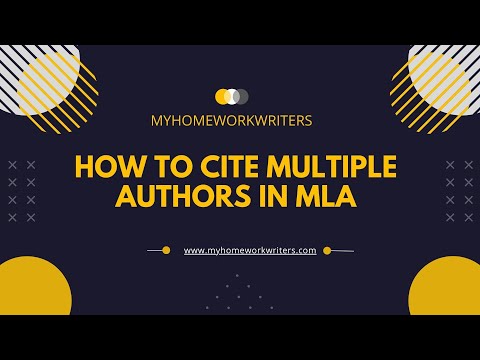 How to cite multiple authors in MLA