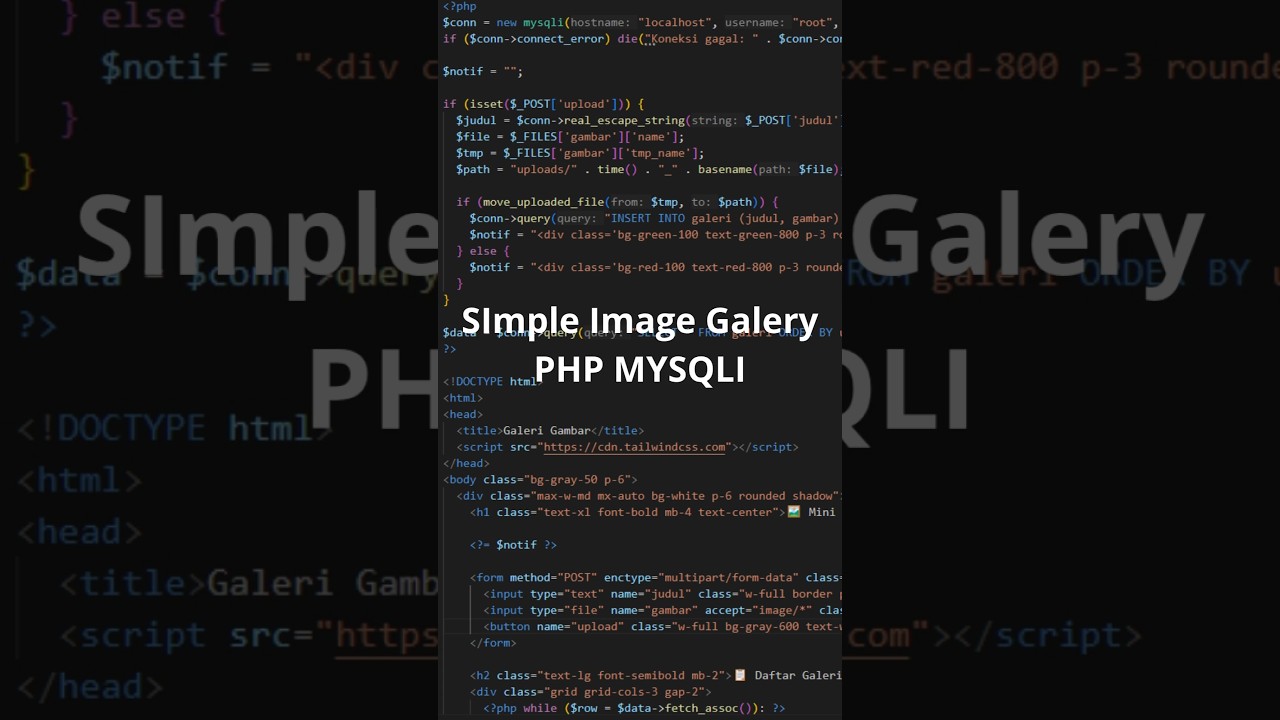 Build a Simple Image Gallery with PHP & MySQLi — Full Tutorial