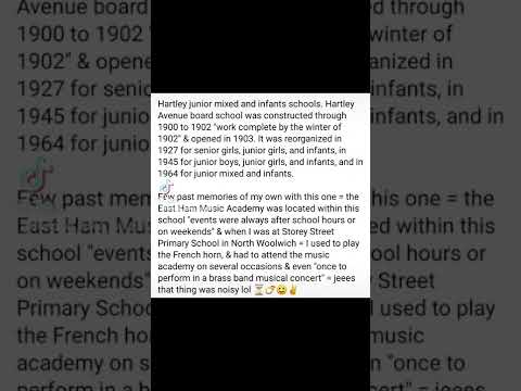Hartley Primary school & the old East Ham Music academy "a blast from my own past"