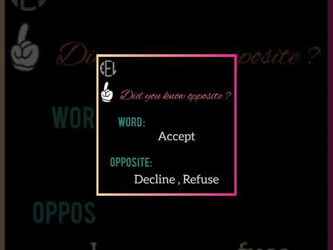 Did you know❓ opposite meaning of word ACCEPT #ashortaday #english #shorts #opposite