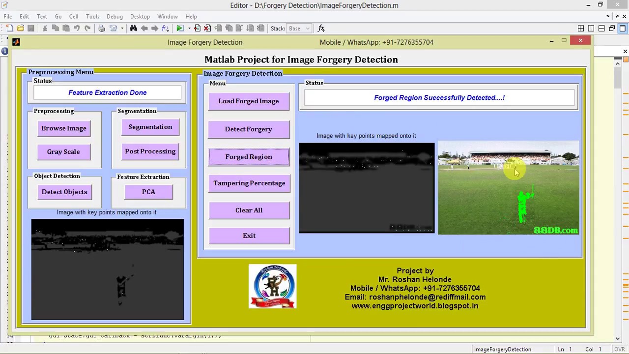 Image Forgery Detection using Image Processing Matlab Project with Code || Final Year Project