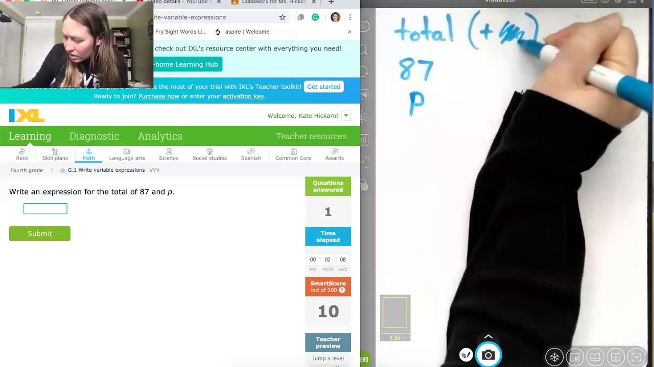 Math IXL G.1: Write Variable Expressions