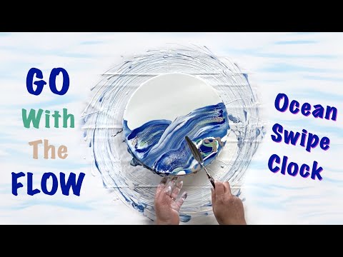 SO MUCH SPARKLE!! β¨ Peaceful Ocean Transfer Swipe Clock Painting π