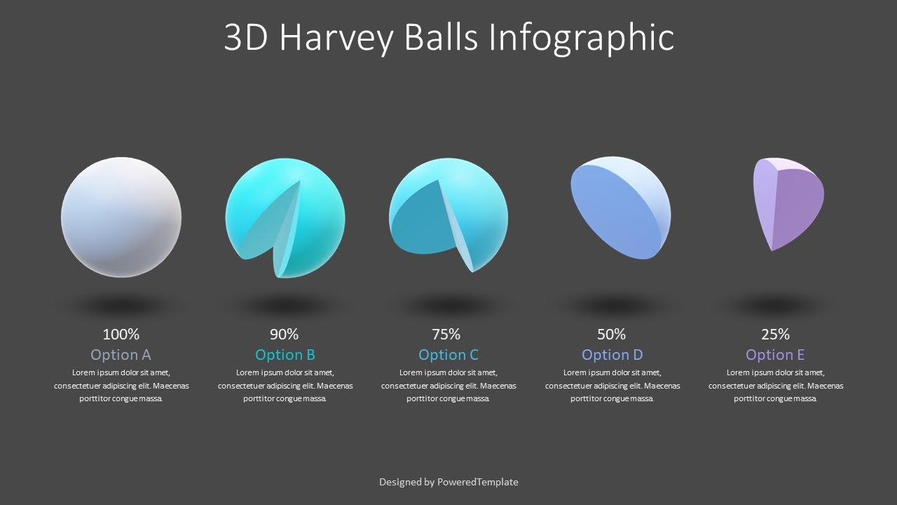 3D Harvey Balls Animated Infographic Slide - Free Google Slides theme and PowerPoint template