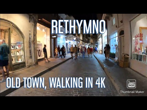 Rethymnon Old Town - Crete, Walking in 4K resolution