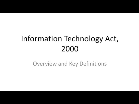 The Information Technology Act, 2000