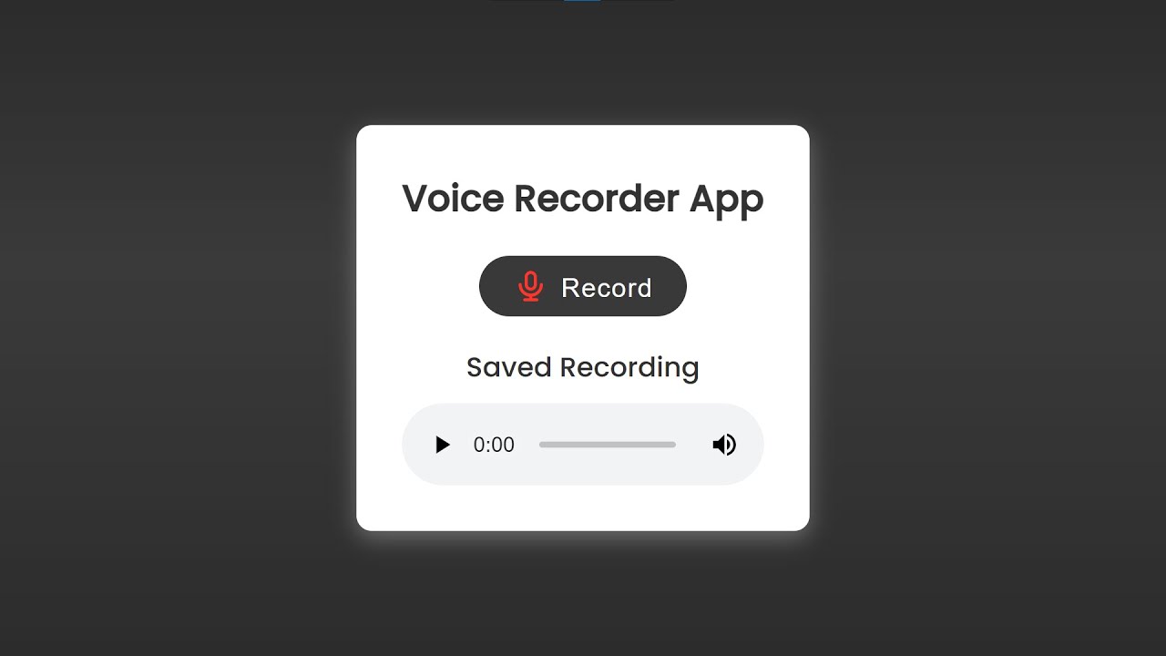Voice Recorder App Using HTML, CSS and JavaScript with Source Code