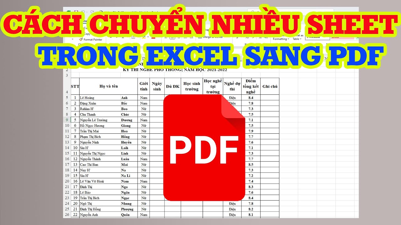 Cách chuyển nhiều Sheet trong Excel sang PDF vô cùng đơn giản