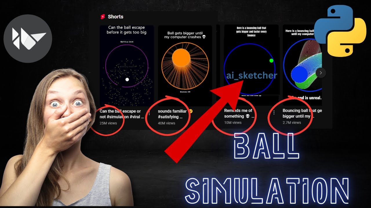 Realistic Ball Bouncing Simulation in Python | Step-by-Step Tutorial with Code