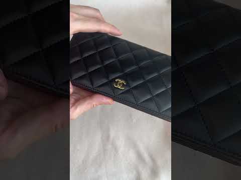 Unboxing this brand new Chanel wallet in black lambskin #luxbags #chanel #unboxing