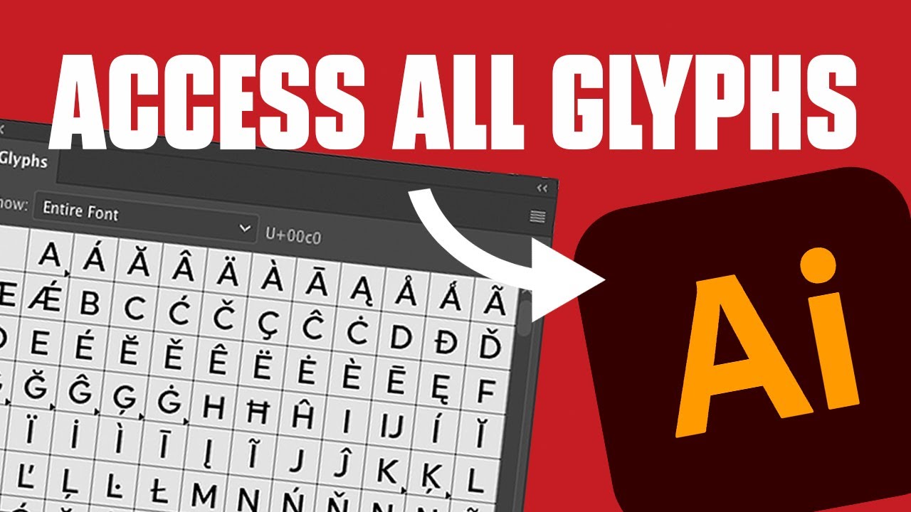 How to Access All Glyphs/Characters in Illustrator (2 Minute Type Tip)