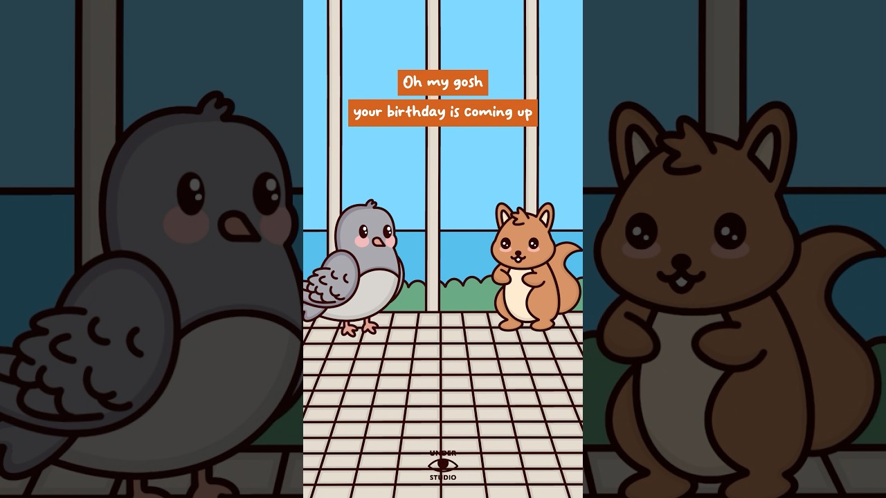 Birthday Goals 🐦 Birdie & Squirrel | Relatable Animation Meme | Original Audio: @puckykat