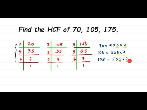 Find the HCF of 70,105 and 175