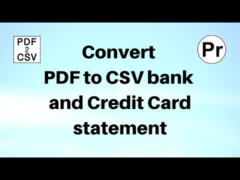 Convert PDF to CSV bank and credit card statement (PDF2CSV)