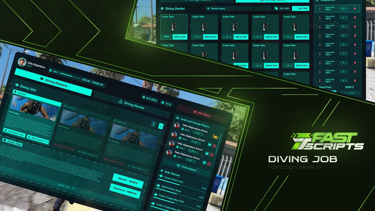 Fast Scripts Fast Diving Multi JOB FiveM [ESX / QBCore / QBox] - FiveM Releases - Cfx.re Community