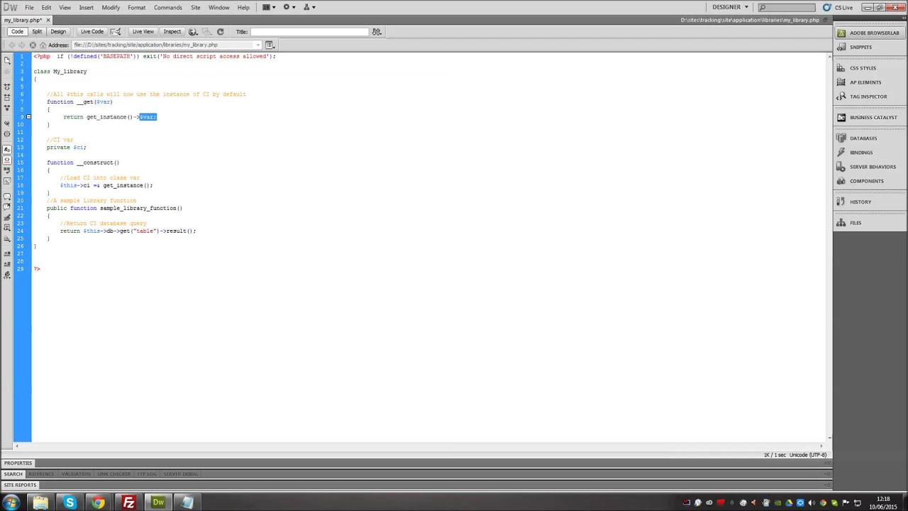Using $this inside a Codeigniter library - Codeigniter Lab