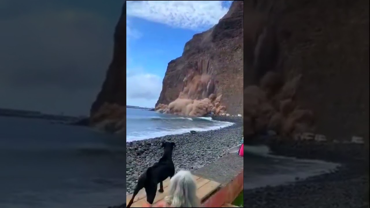 Massive rock landslide ㅣ Giant Rockslide #Shorts