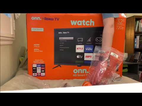 onn. 32" 720p Roku Smart TV Unboxing and First Impressions