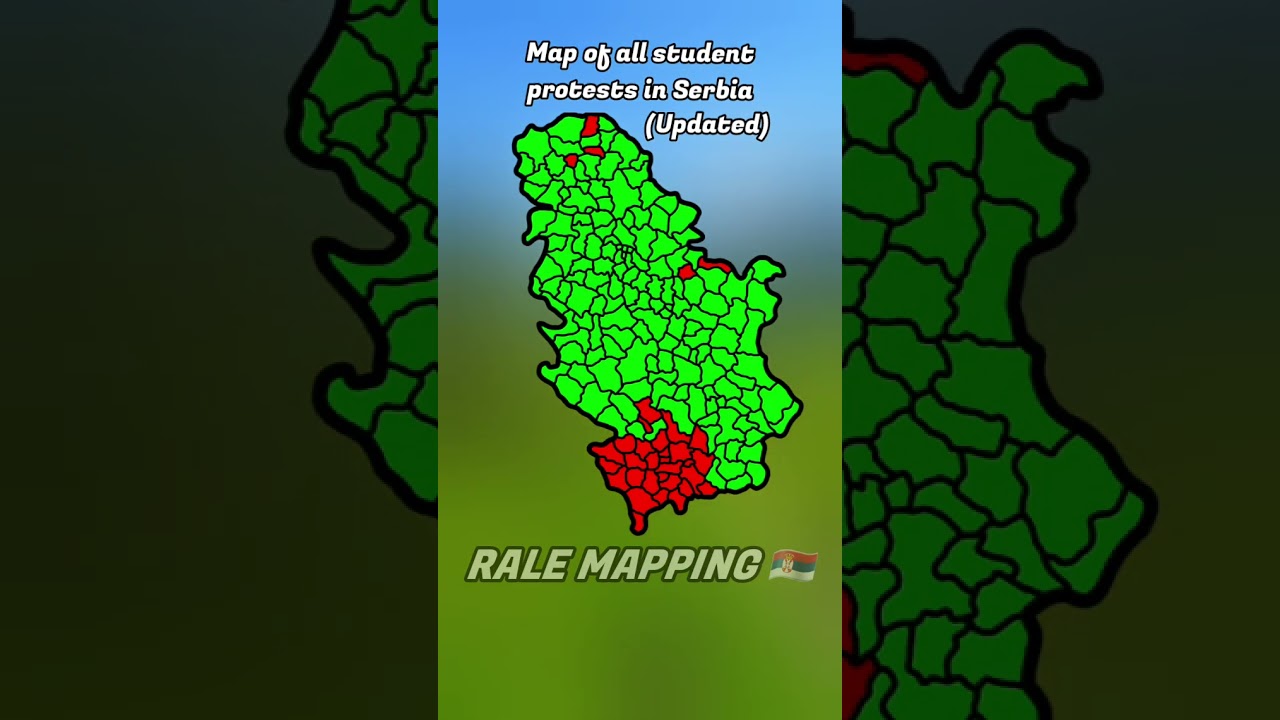 Map of all student protests in Serbia (untill 1.2.2025) #music #puzzle #countries #mapchart #maps