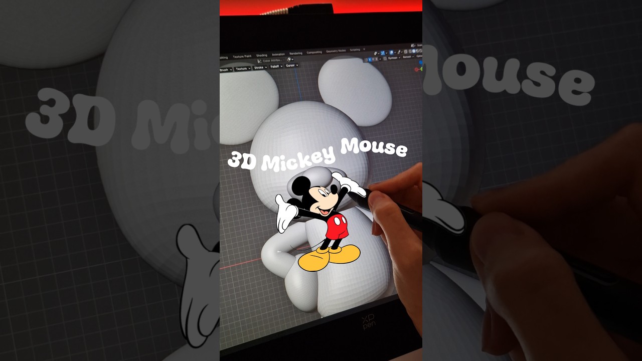 3D Mickey Mouse 🖤 #mickeymouse #fanart #3d #3dmodeling #disney
