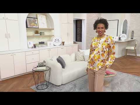 Isaac Mizrahi Live! Printed Stretch Hammered Satin Blouse on QVC