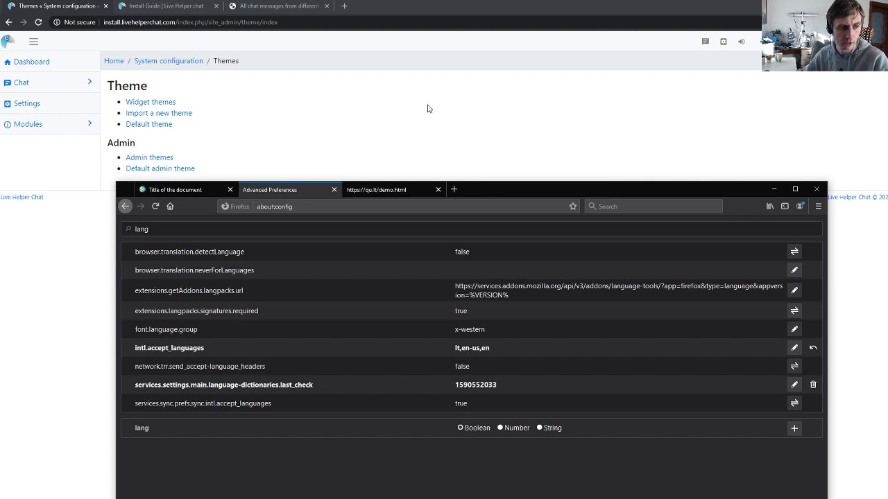 Multi-language widget