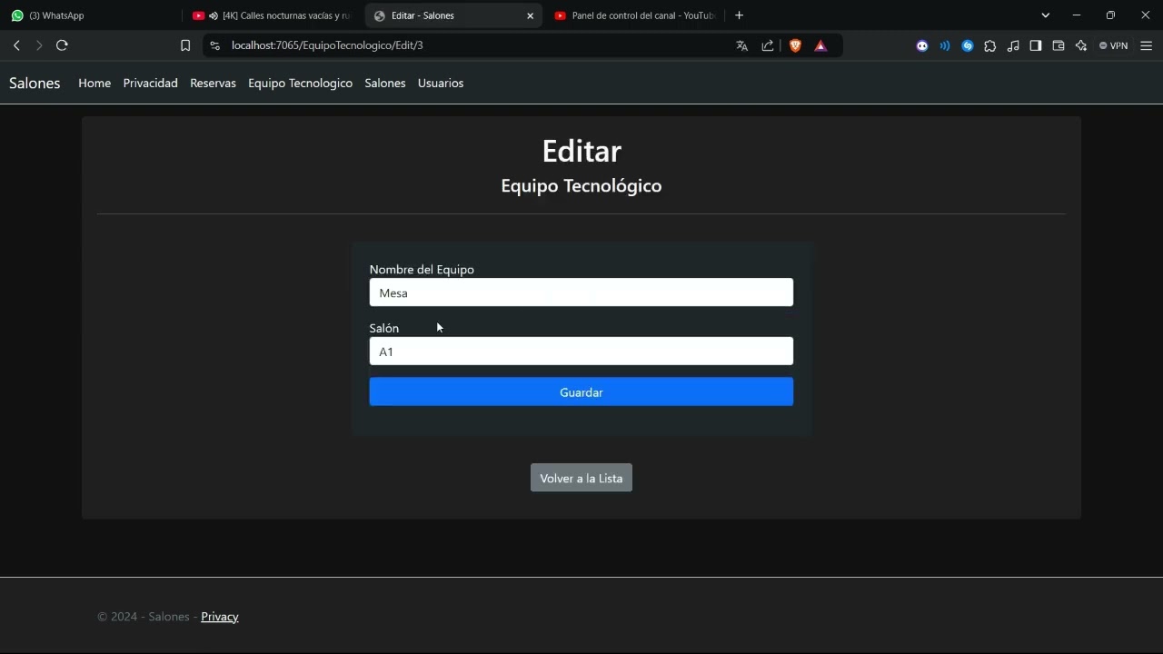 (Codigo Github en la descripción)Sistema de Gestion de Salones C1 PPOO - C#, .NET y Entity Framework