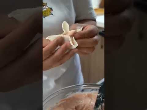 shanty di china sedang membuat pangsit untuk digoreng #shorts #pangsitgoreng