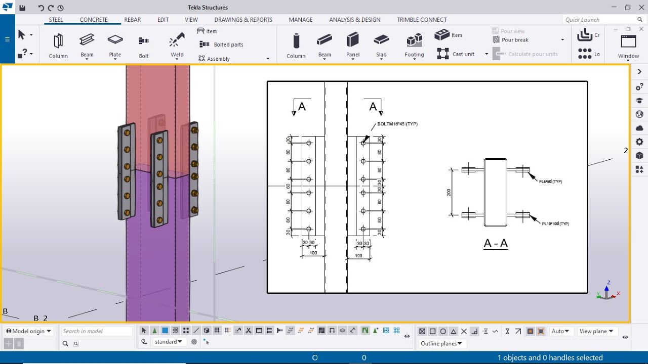 Tekla 2021 Tutorial 18 | Connection with Example