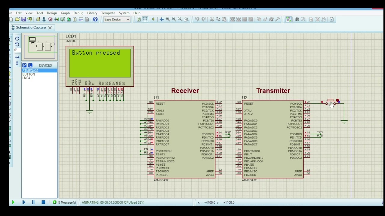 Interface two microcontrollers throughout the UART communication protocol