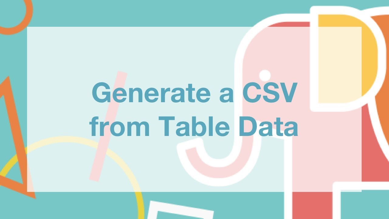 Generate a CSV from Table Data in PostgreSQL