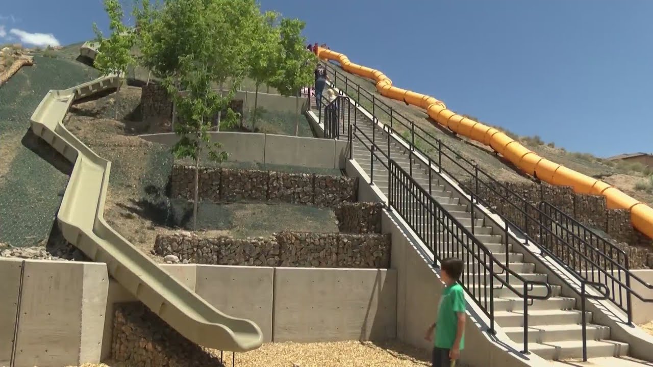 Both embankment slides now open at Albuquerque’s Juan Tabo Hills Park