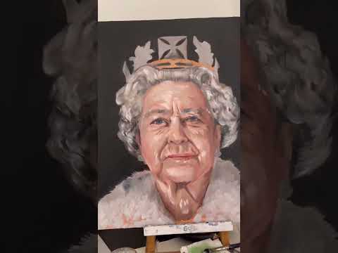 Portrait Painting The Queen Elizabeth II #artwork