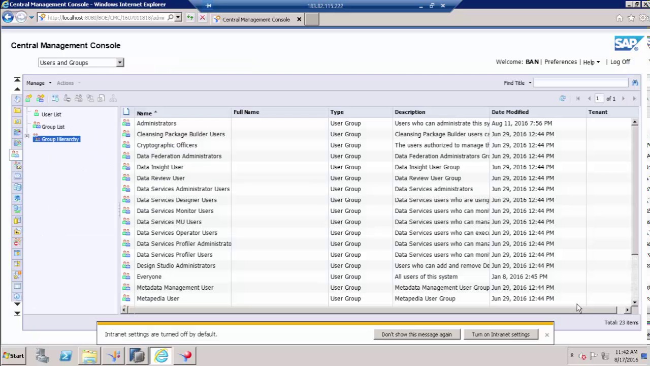 Users & Groups | CMC | SAP Business Objects | BO Admin