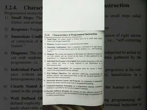 #Shorts#Characteristics Of Programmed Instruction#Teaching & Learning#B.Ed, M. Ed, NET, CTET, KVS,