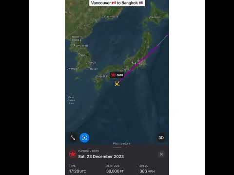 Vancouver 🇨🇦 to Bangkok 🇹🇭 Flight Route ✈️ Duration 16 hours 25 mins (7340 miles) | FLIGHT ROUTE MAP