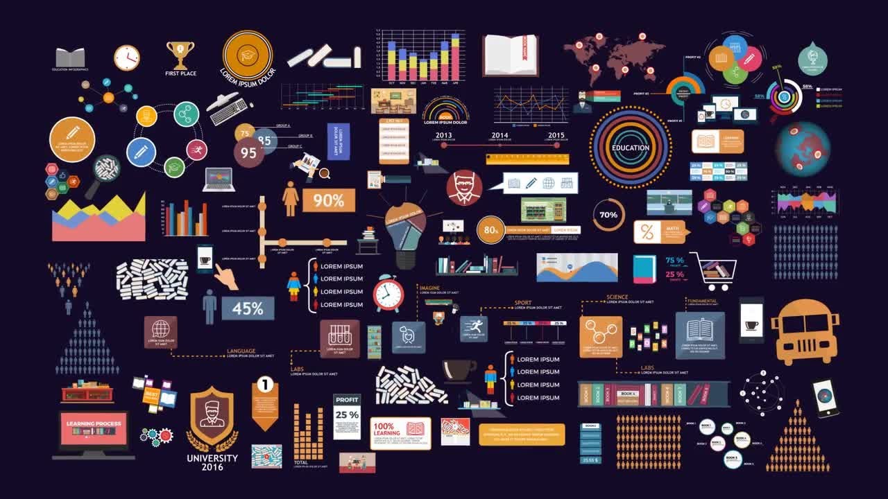 Big Data - Education Infographics Pack Motion Graphics