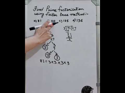 Prime factorisation of 81,110,125&136/factor tree method/class 5 maths factor tree