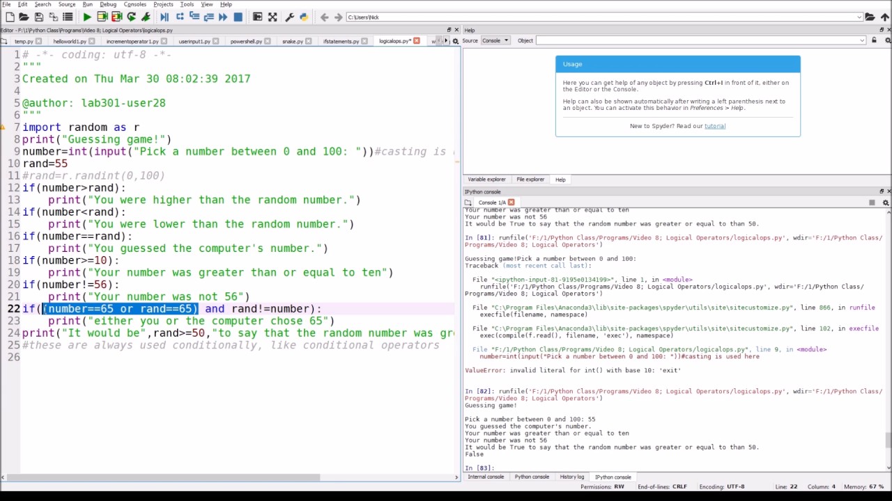 Python Tutorial 8: Logical Operators