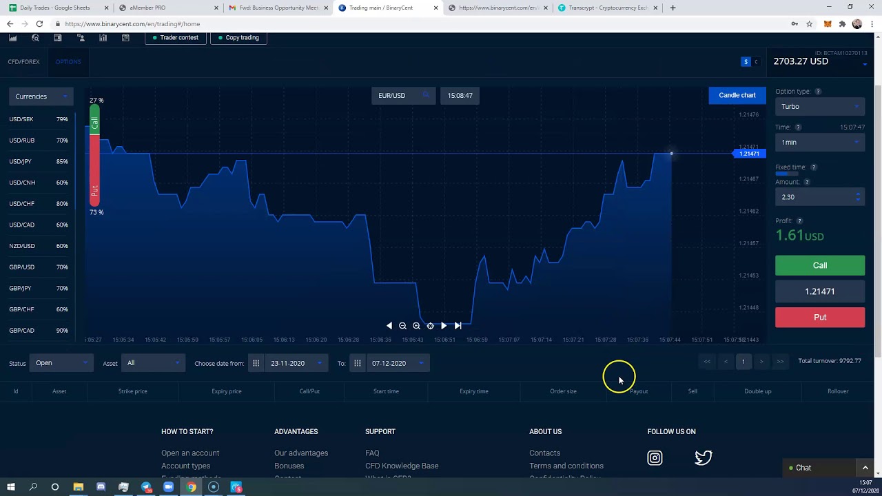 Binarycent Platform Walkthrough