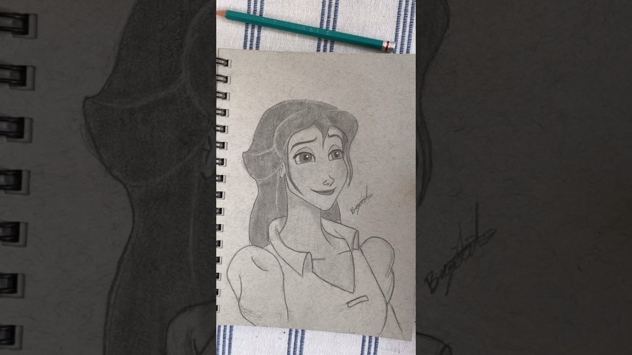 Jane (Disney’s Tarzan)🦍#shortsfeed #art #drawing #youtubeshorts#foryou#artshorts#disney#shorts