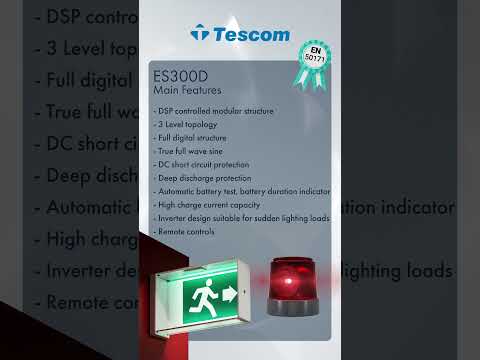 Tescom ES300D series are static inverter systems specially designed for emergency lighting.