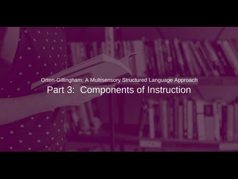 Orton-Gillingham: A Multisensory Structured Language Approach Part 3: Components of Instruction