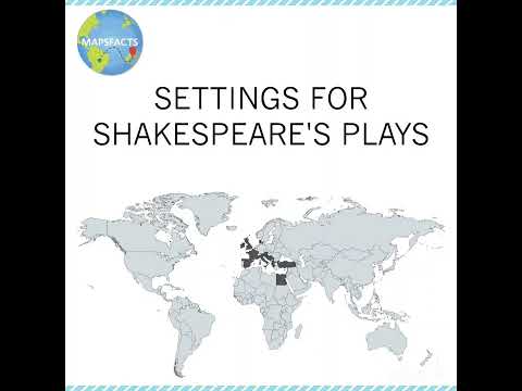 Settings for Shakespeare's plays! #map #shakespeare #play #location #youtubeshorts