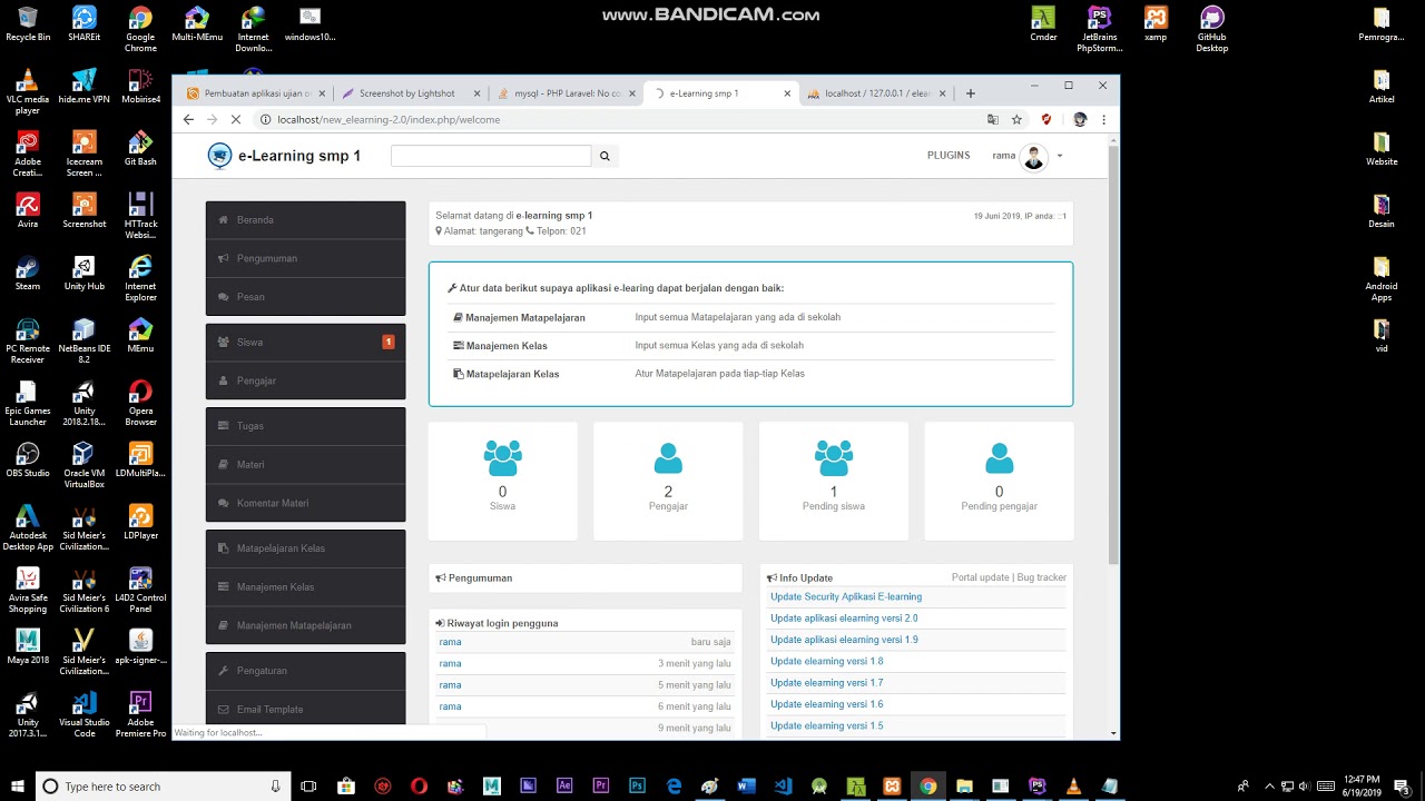 Aplikasi E-learning Berbasis Website Codeigniter