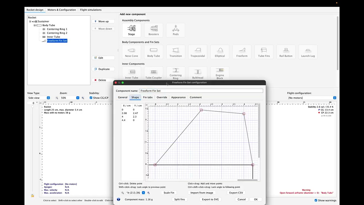 OpenRocket Tutorial | Simple Single stage Design