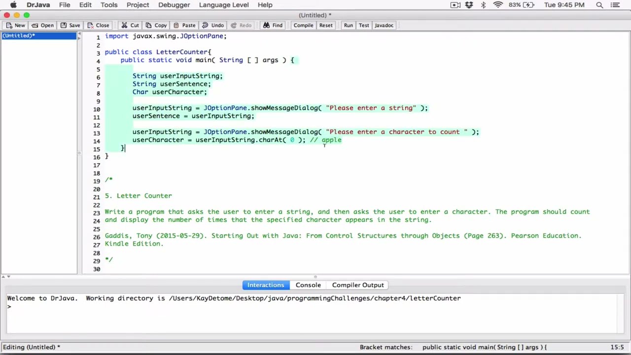 4.5. Letter Counter - Java