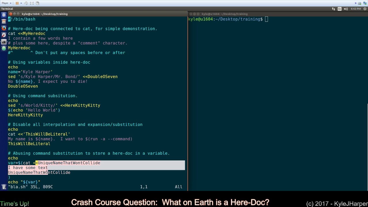 Here Doc in Shell Script